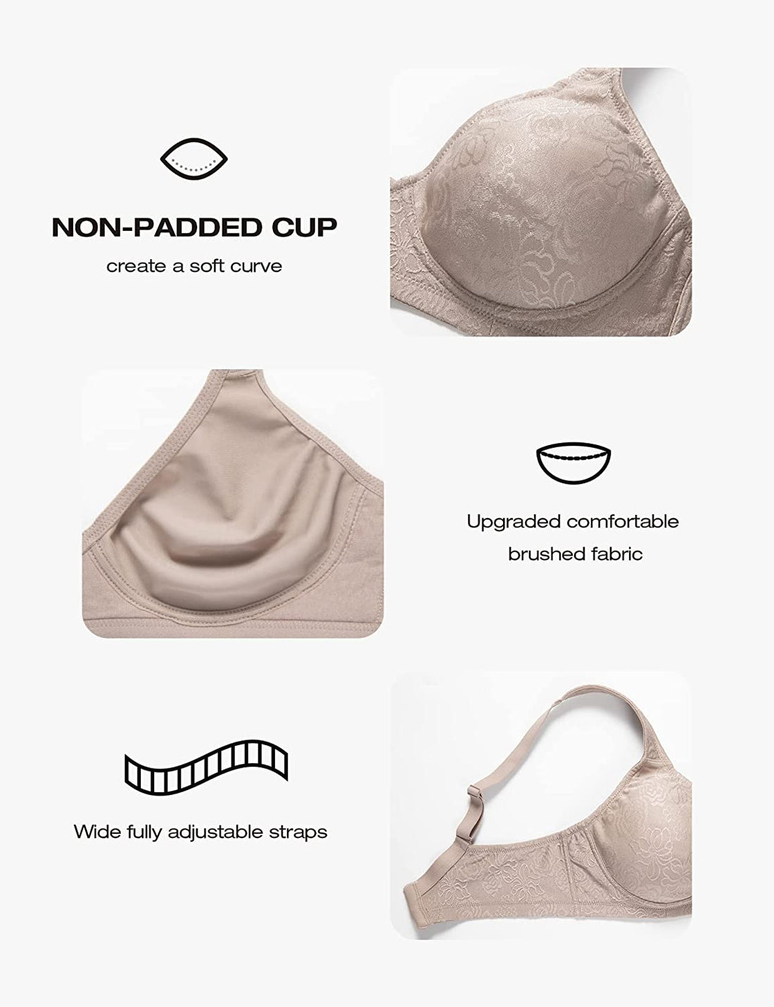 Full Coverage Minimizer Wire-free Seamless Bra – WingsLove