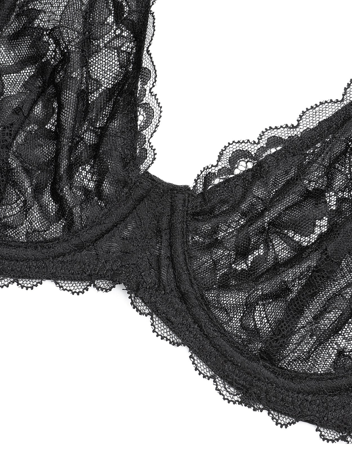 Deep Plunge Push up Bra Sexy Sheer Lace Contour Bra | WingsLove